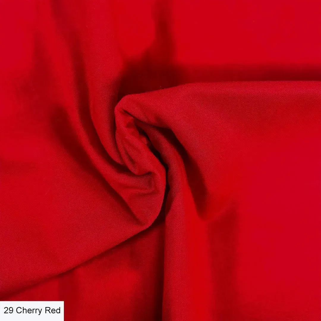 Cherry Red, Organic Premium Plain Cotton | Sunnyside Fabrics UK ...
