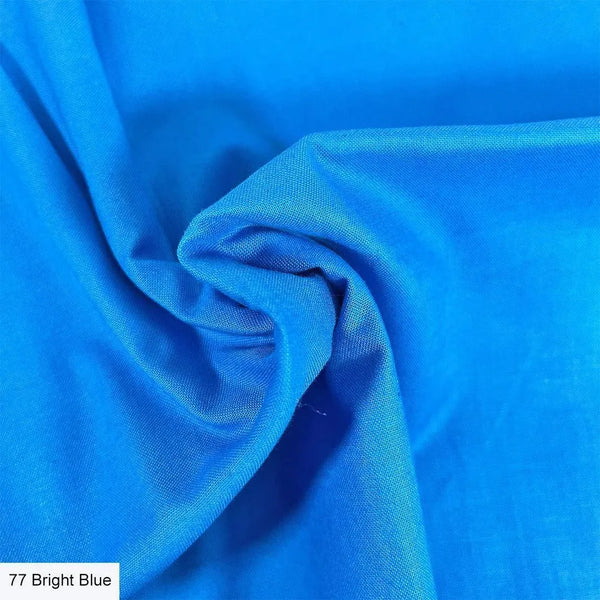 Bright Blue, Organic Premium Plain Cotton - Sunnyside Fabrics UK