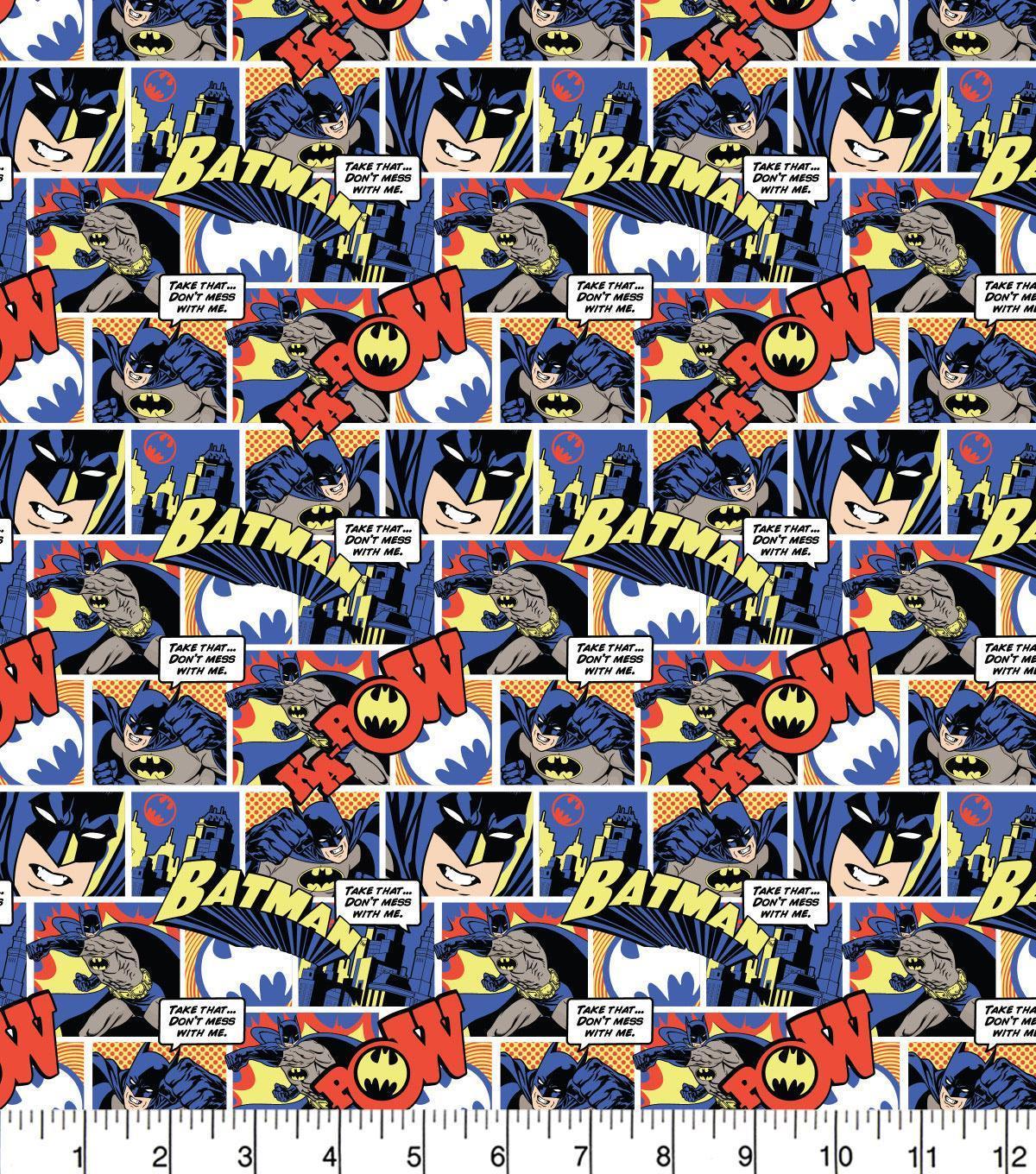Batman Colourful POP Comics Cotton Fabric | Sunnyside Fabrics UK ...