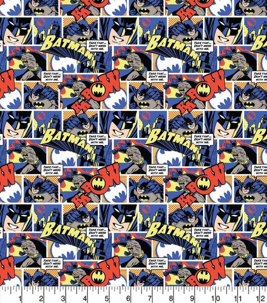 Batman Colourful POP Comics Cotton Fabric | Sunnyside Fabrics UK ...