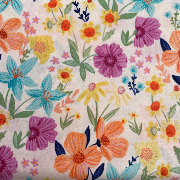Fanciful Floral Cotton Fabric - Sunnyside Fabrics UK