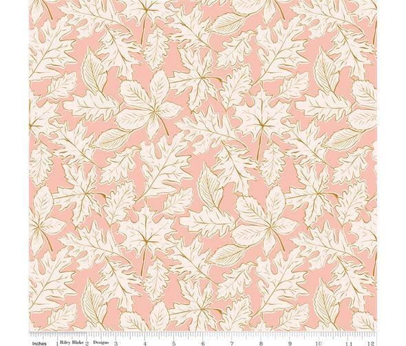 Riley Blake, Maple, Fall Leaves Pink, Cotton Fabric - Sunnyside Fabrics UK