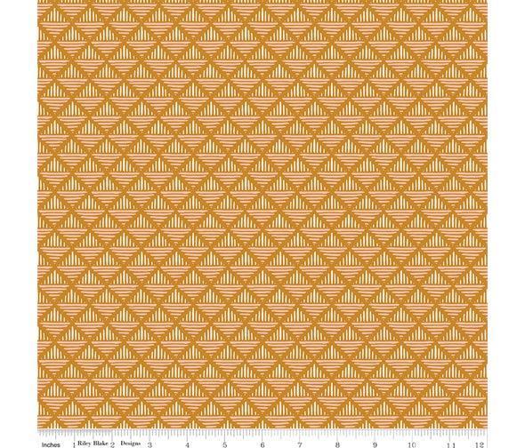 Riley Blake, Maple, Geo Gold Cotton Fabric | Sunnyside Fabrics UK ...