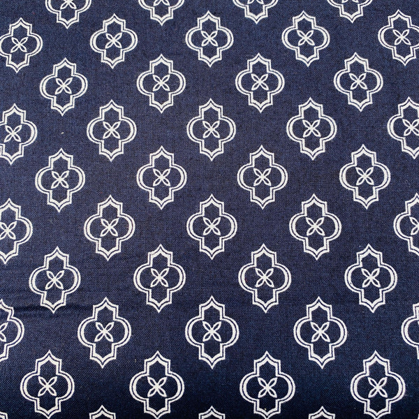 Craft Cotton Company, Safi Tile Blue, Cotton Fabric - Sunnyside Fabrics UK