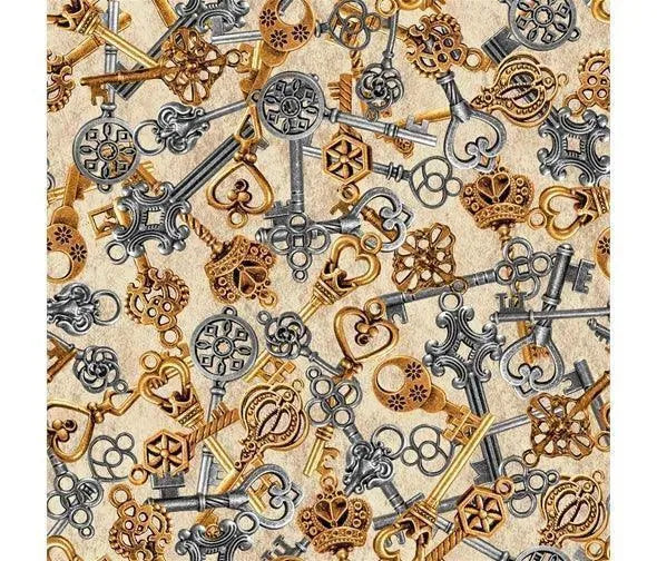 Steampunk Keys Cotton Fabric | For your DIY Steampunk Costume ...